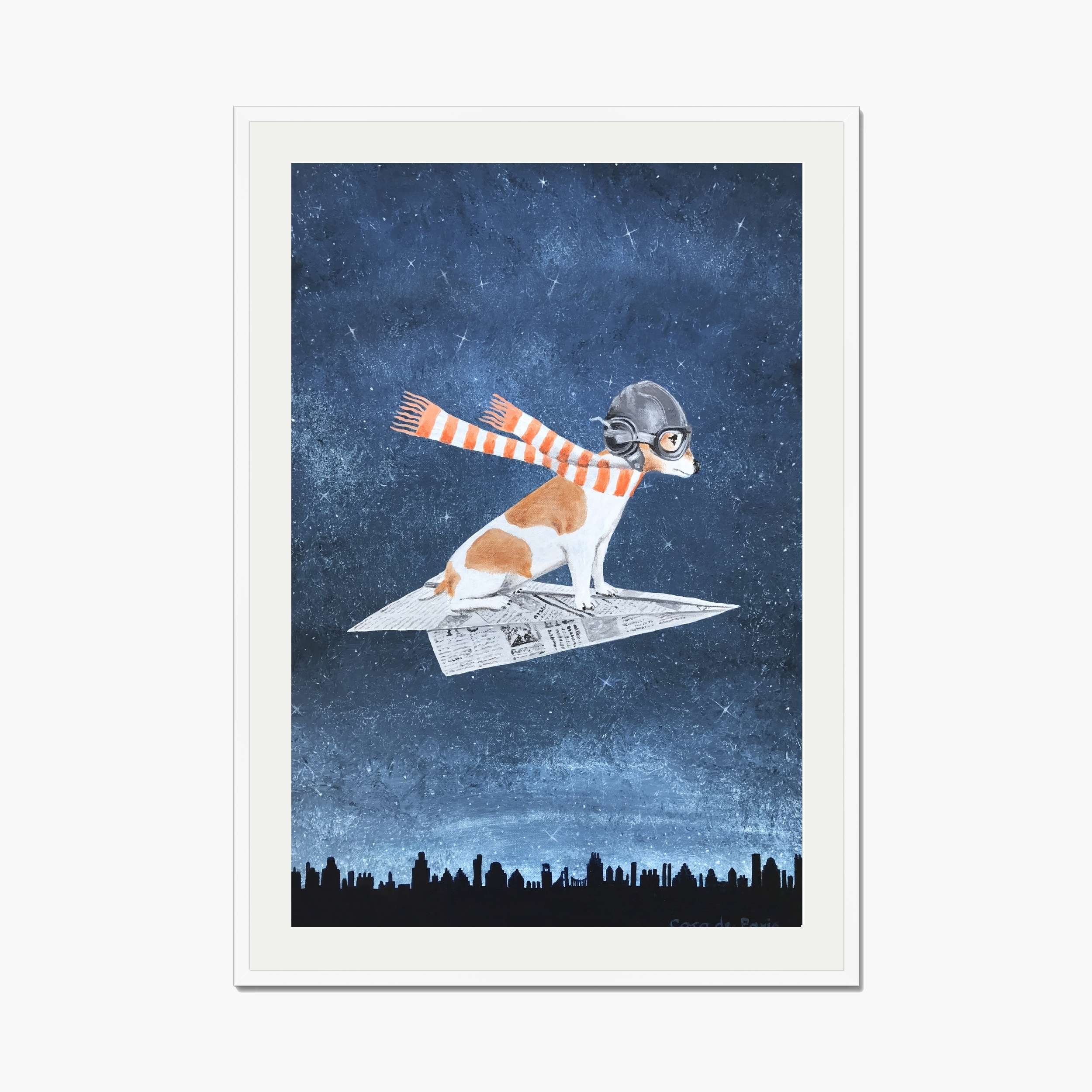 JACK RUSSELL ON PAPER PLANE | PRINT – Homedekk